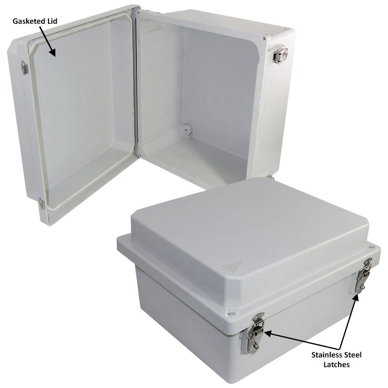 NF141208 - Altelix 14x12x8 Fiberglass Weatherproof NEMA 4X Enclosure ...